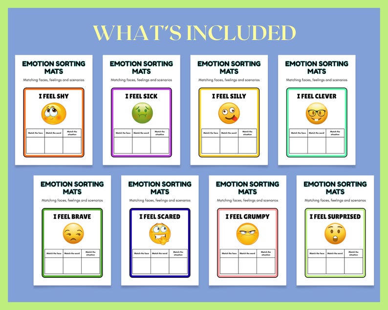 Emotions Activities for Kids Printable | Emotion Sorting Mats ...