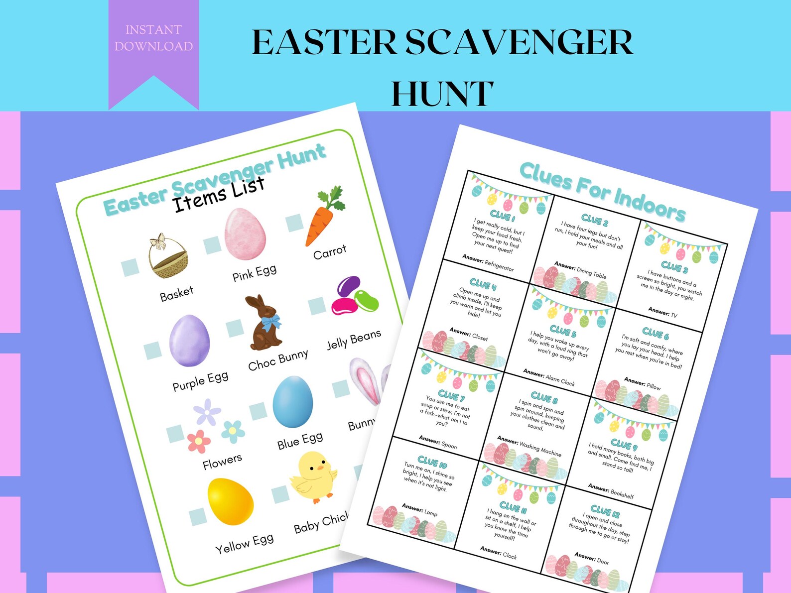 Printable Easter Scavenger Hunt Clues for Kids, Scavenger Hunt ...