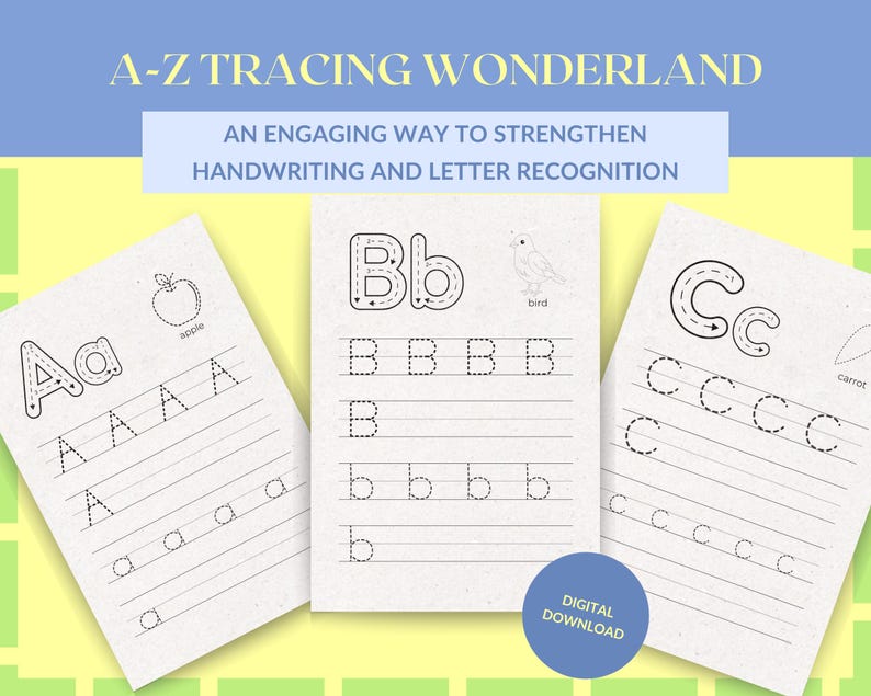 Alphabet Tracing Worksheets, Tracing Letters Printable, Abc Handwriting ...