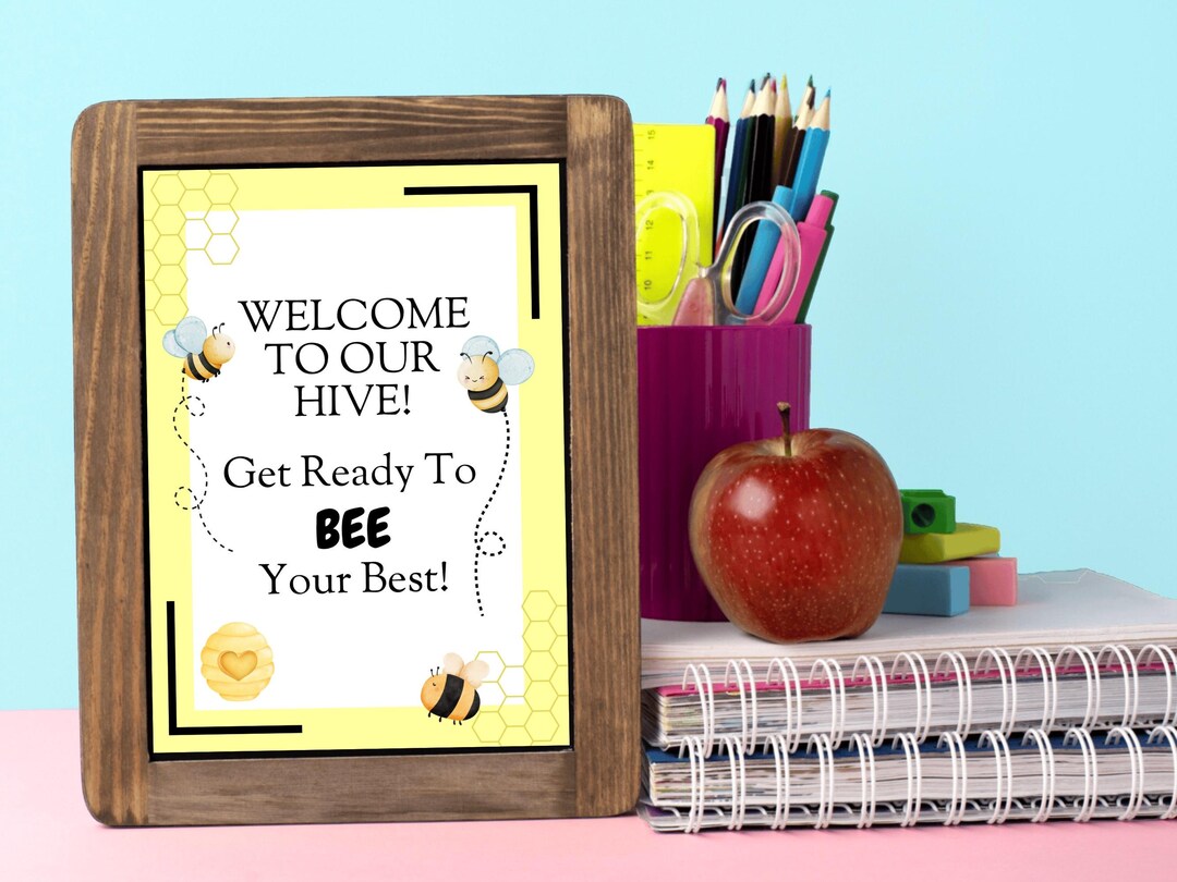 Welcome Sign for Classrooms | Bee-themed Printable Poster | Teacher ...