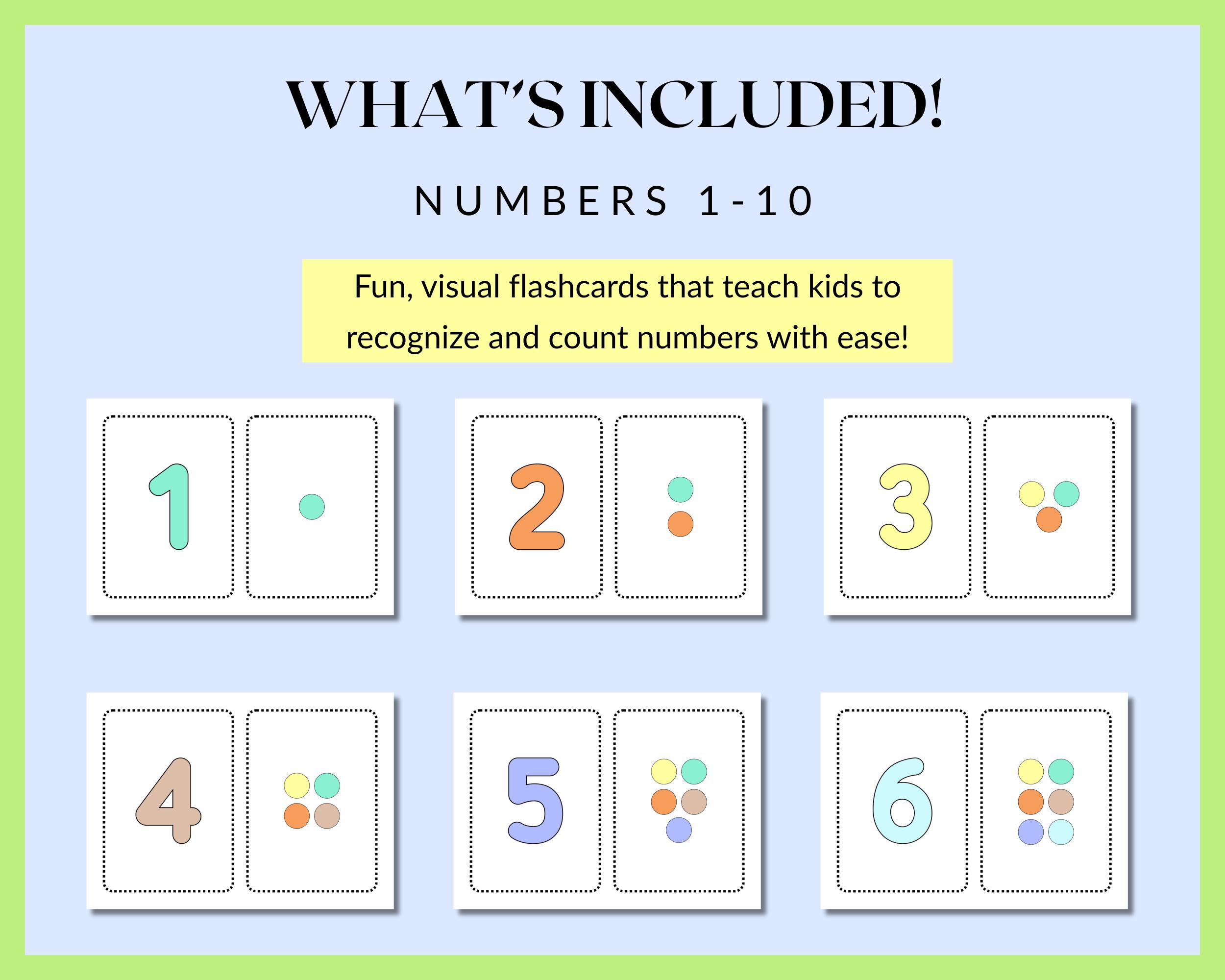 Flashcards for Kids, Numbers Flashcards, Preschool Numbers Game ...