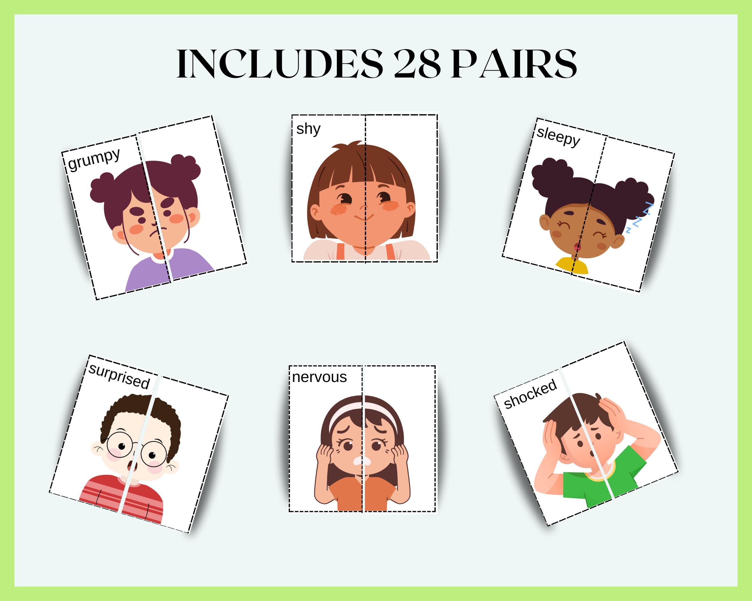 Emotion Matching Game, Spin and Match Activity, Feelings Recognition ...