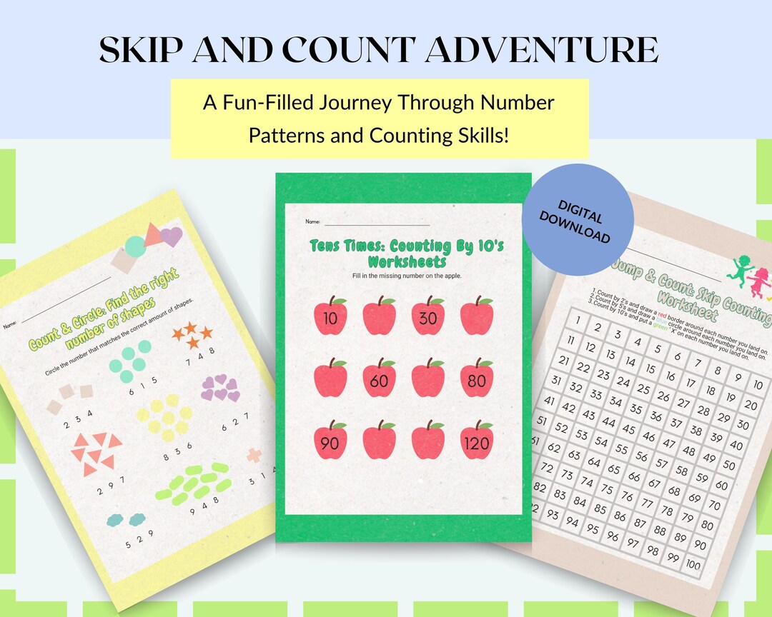 Maths Worksheets, Numbers Activity Printable, Skip Counting Worksheets ...