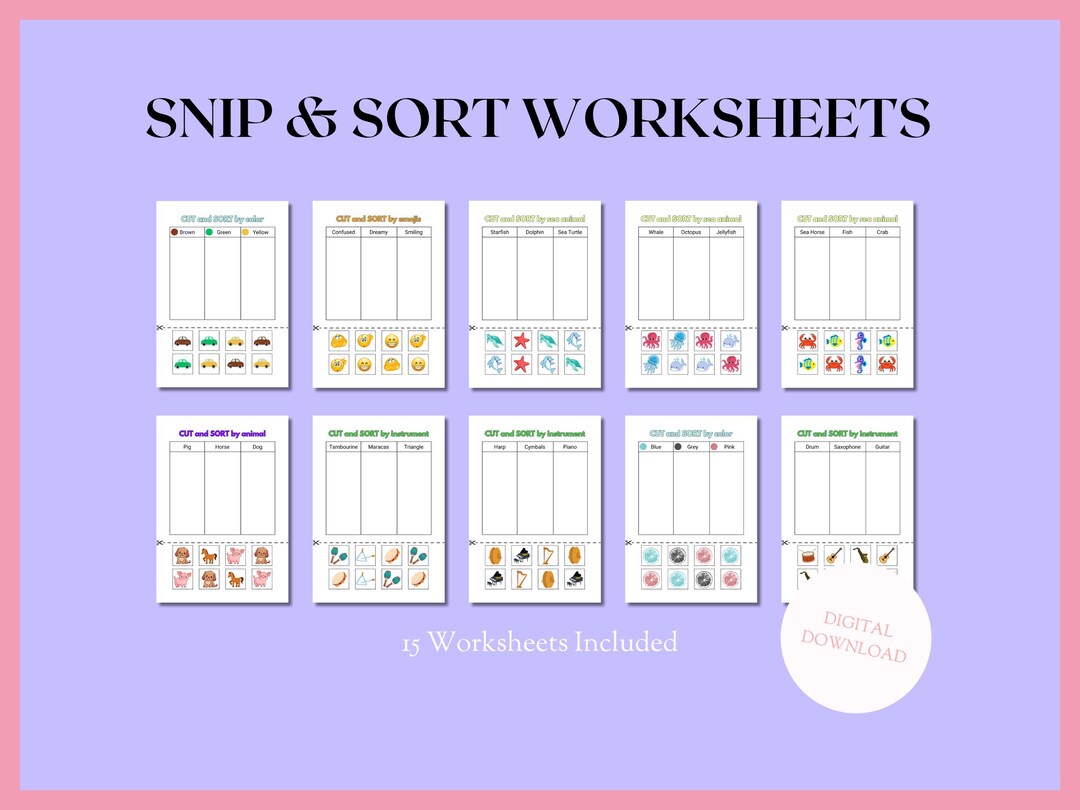 Sorting Games for Kids | Fun Printable Kindergarten Worksheets ...