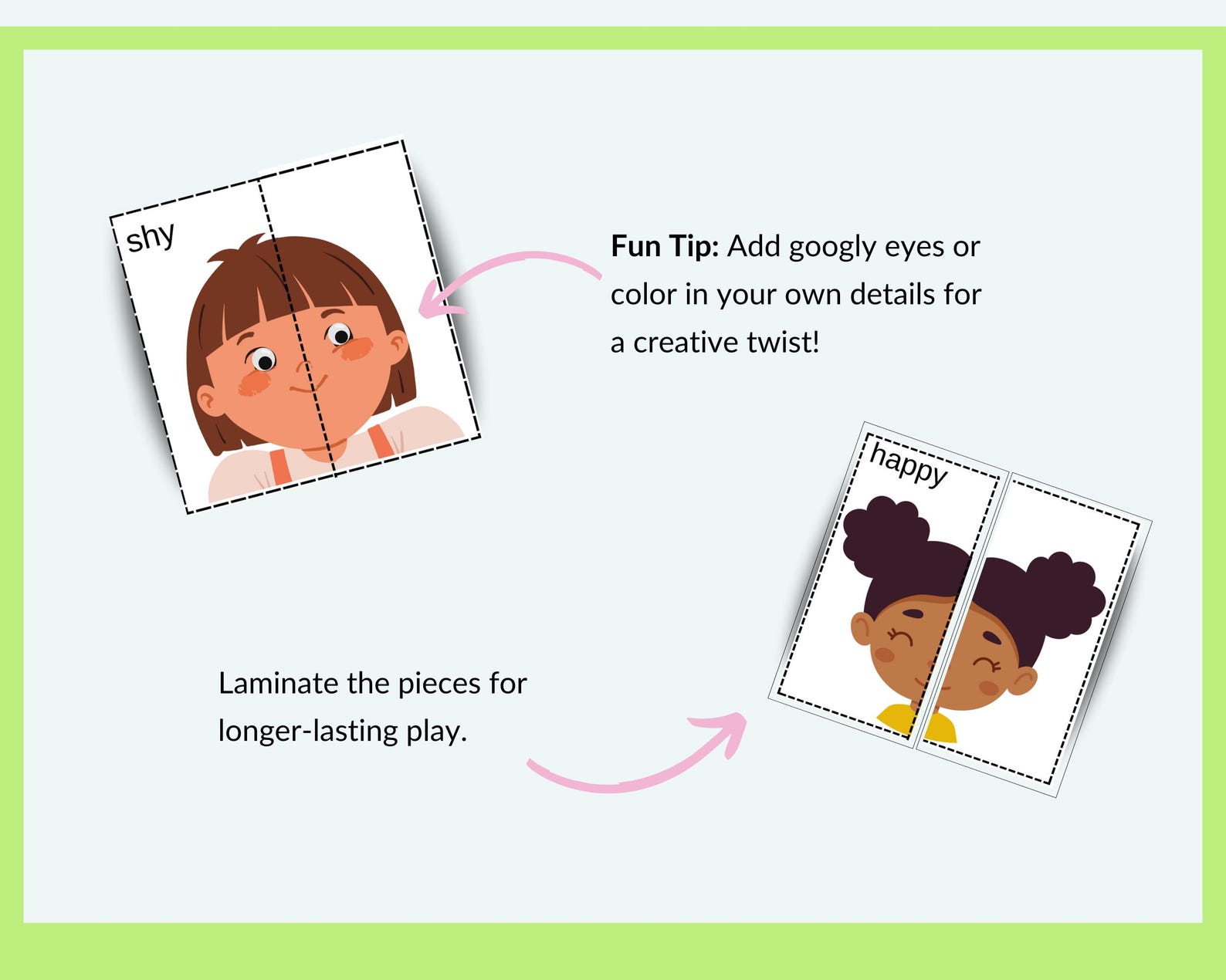 Emotion Matching Game, Spin and Match Activity, Feelings Recognition ...