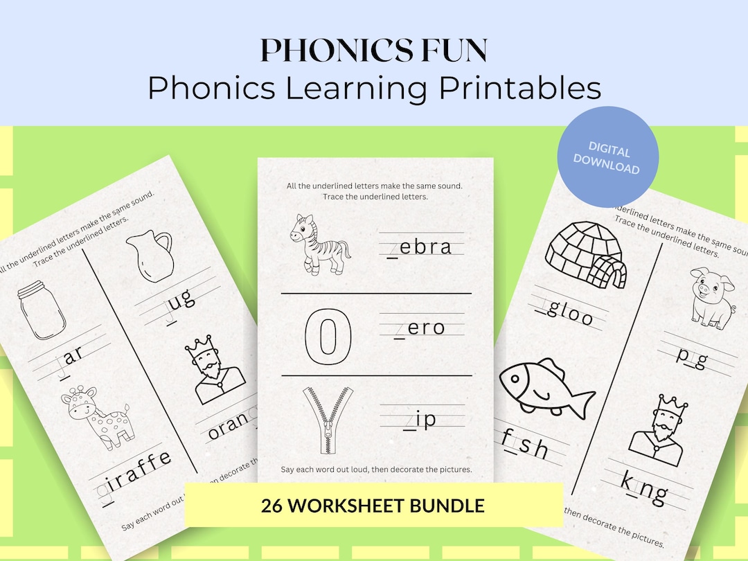 Phonics Worksheets for Kids, Fun Phonics Activities, Preschool Learning ...