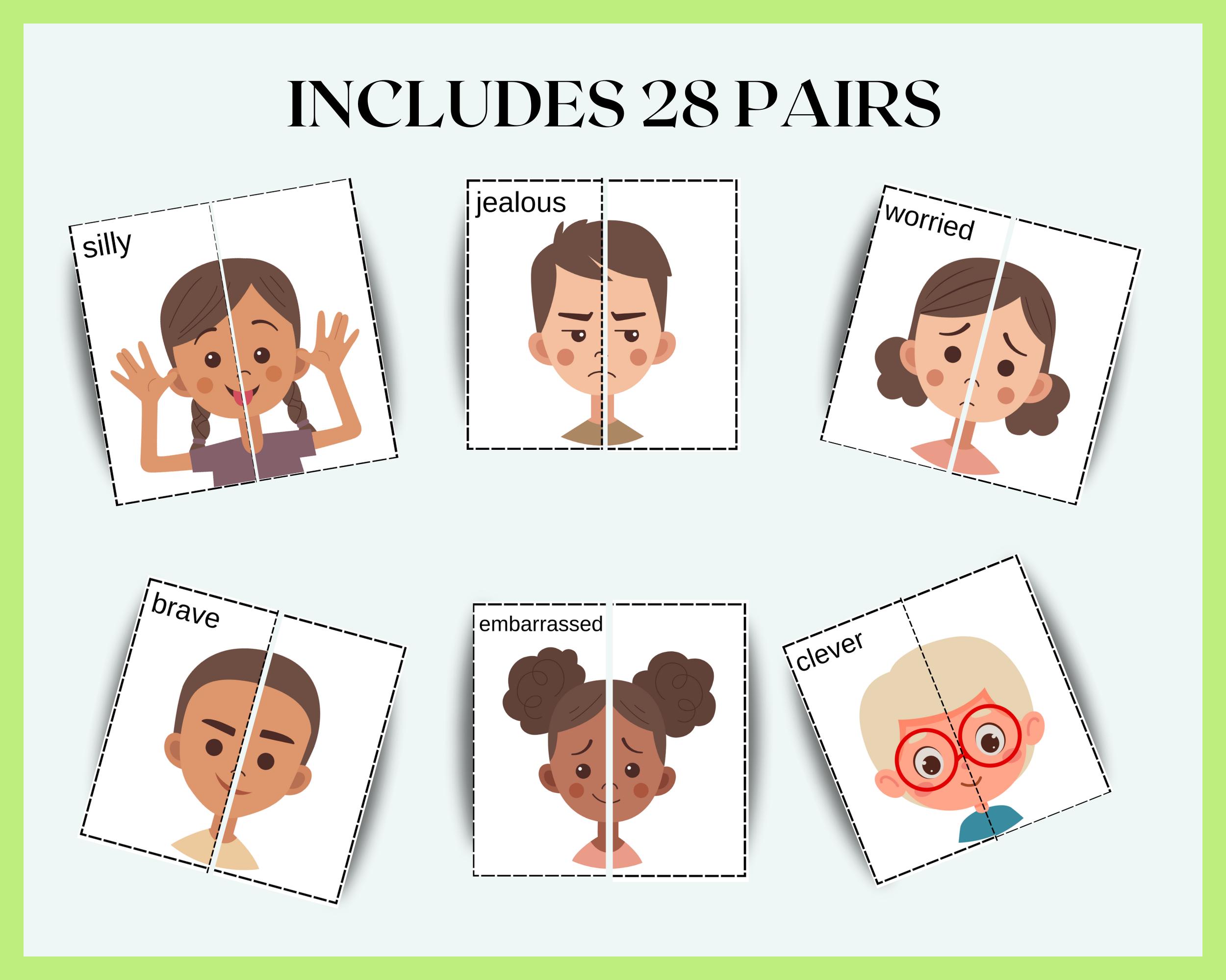 Emotion Matching Game, Spin and Match Activity, Feelings Recognition ...