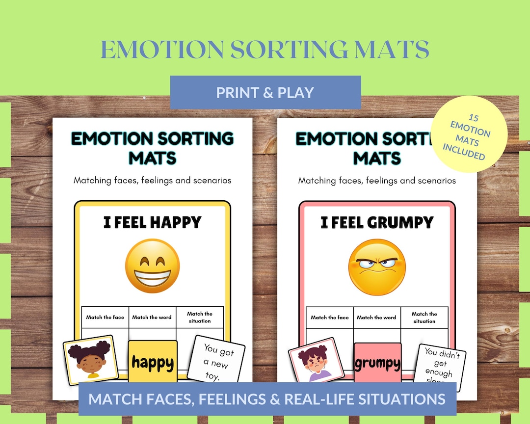 Emotions Activities for Kids Printable | Emotion Sorting Mats ...