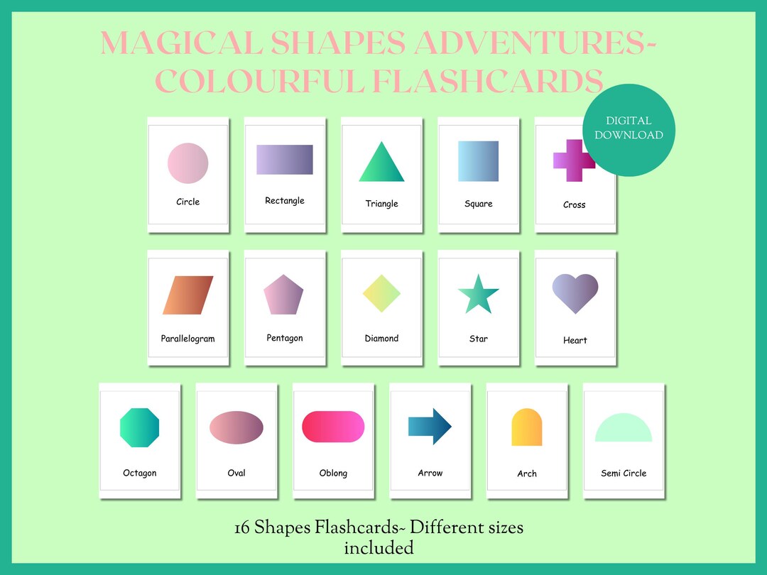 Shapes Flash Cards, Homeschool Printables, Montessori Materials ...