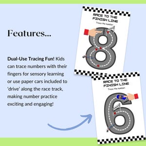 Number Tracing Worksheets 0-9, Printable Car Theme Math Center, Fine ...