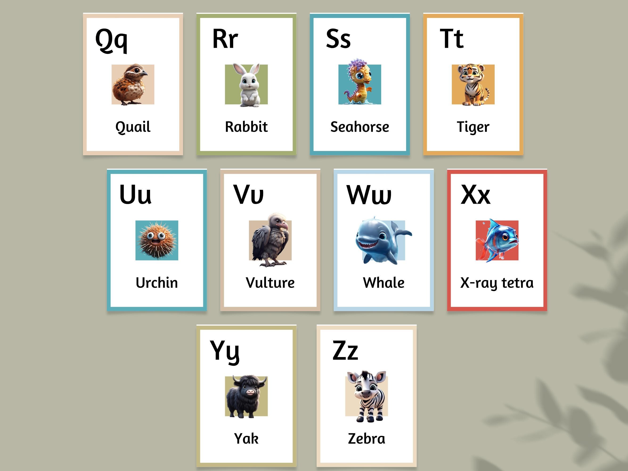 26 Alphabet Flash Cards, Letter Flashcards, Alphabet Printable Cards ...