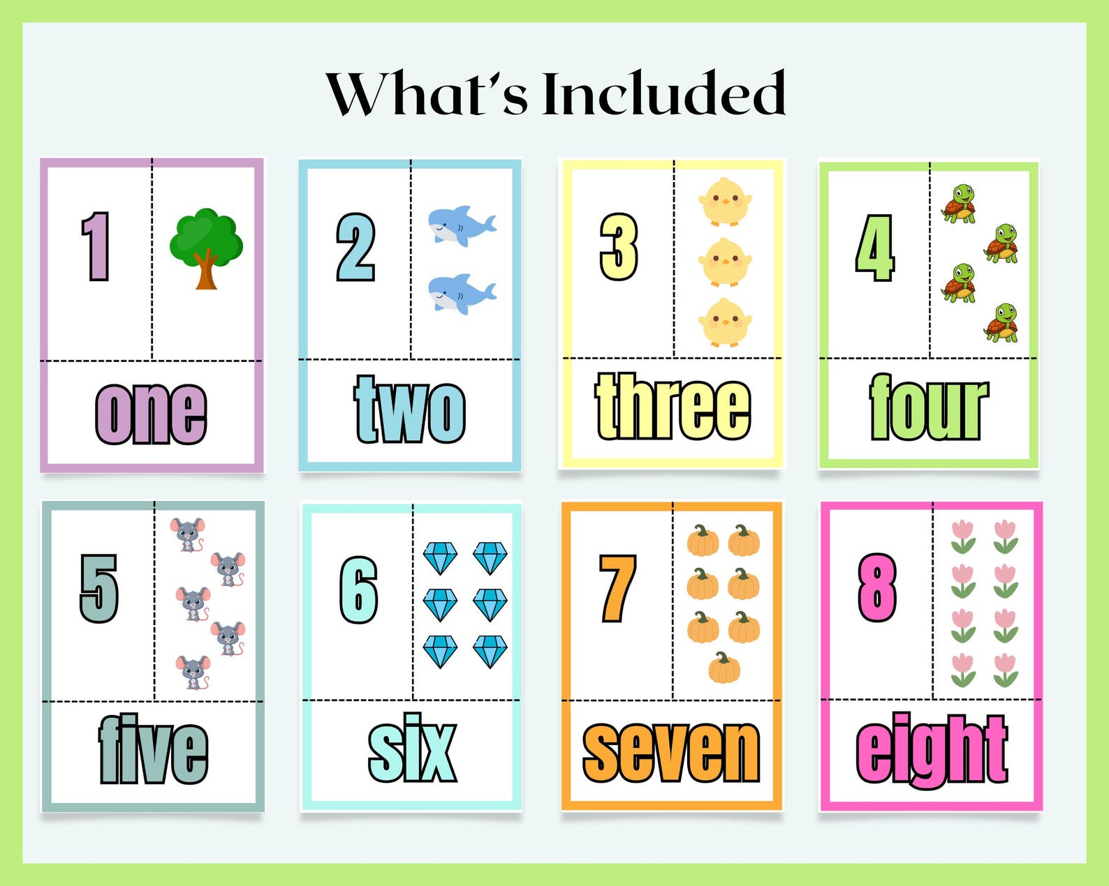 Number Flashcards for Kids | Numbers 1-20 | Montessori Counting ...