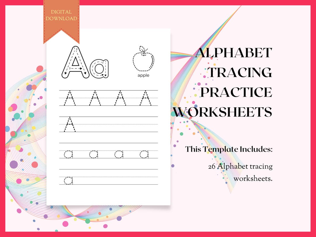 26 Letter Tracing Worksheets - ABC Tracing, Alphabet Writing Sheets ...
