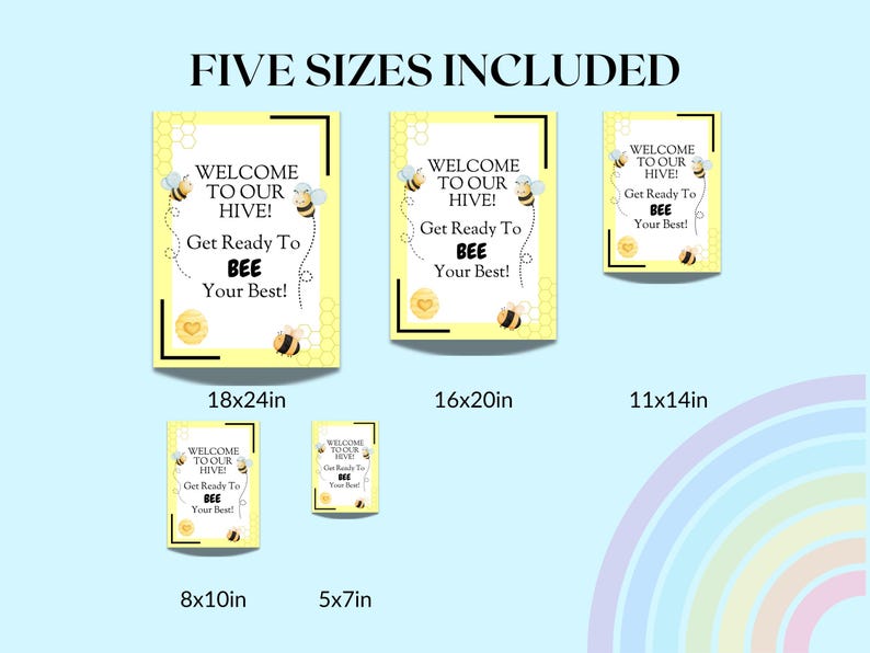 Bee-themed Classroom Welcome Sign | Printable Honeycomb Decor & Teacher ...