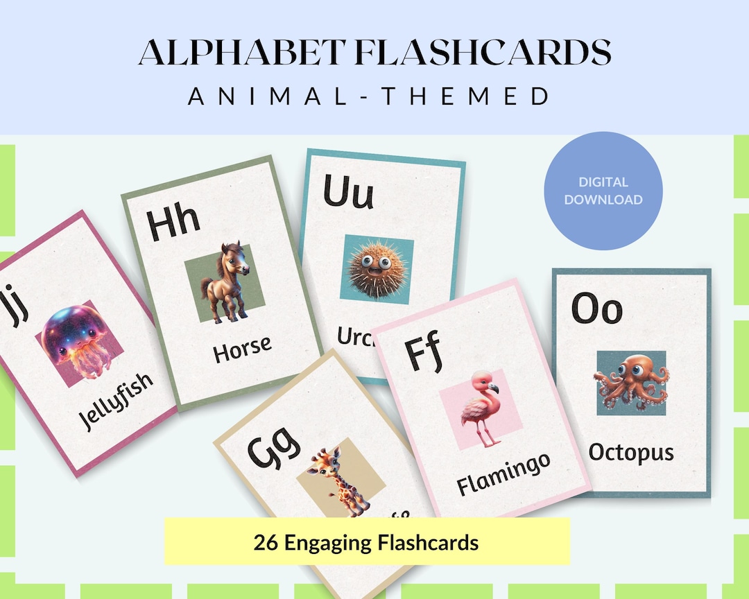 Alphabet Flashcards for Kids Learning, ABC Flash Cards for Toddlers ...