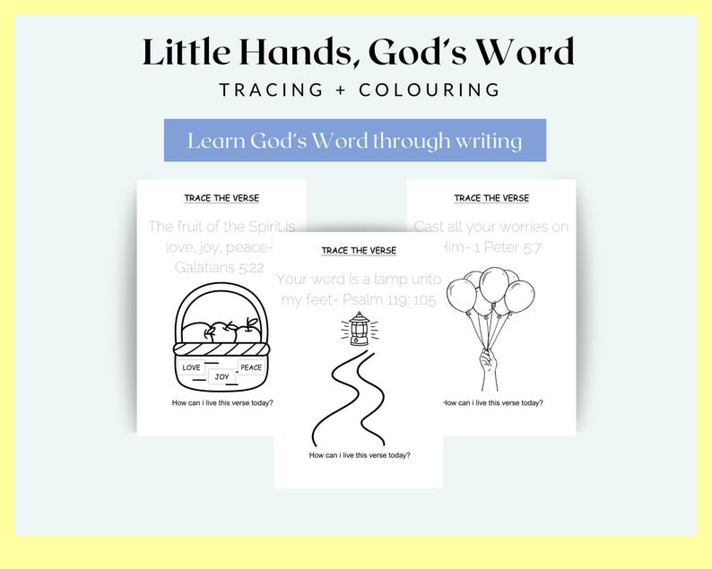 Bible Verse Tracing Worksheets for Kids, Christian Coloring Pages ...