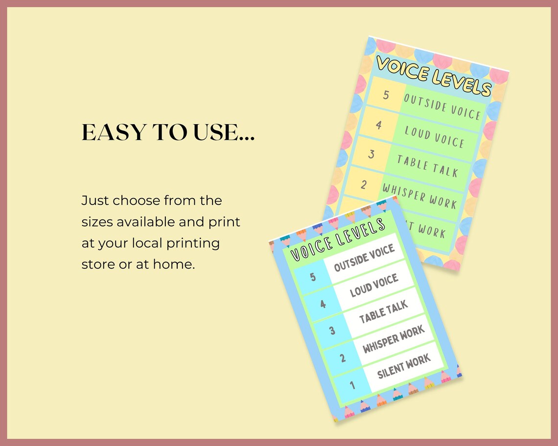 Voice Level Poster, Classroom Poster Printable, Posters for Teachers ...