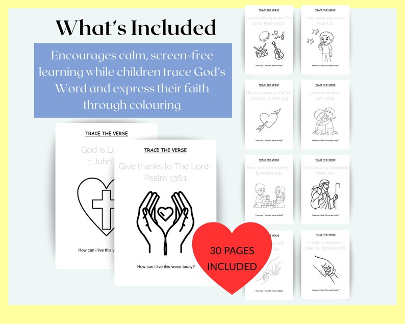 Bible Verse Tracing Worksheets for Kids, Christian Coloring Pages ...