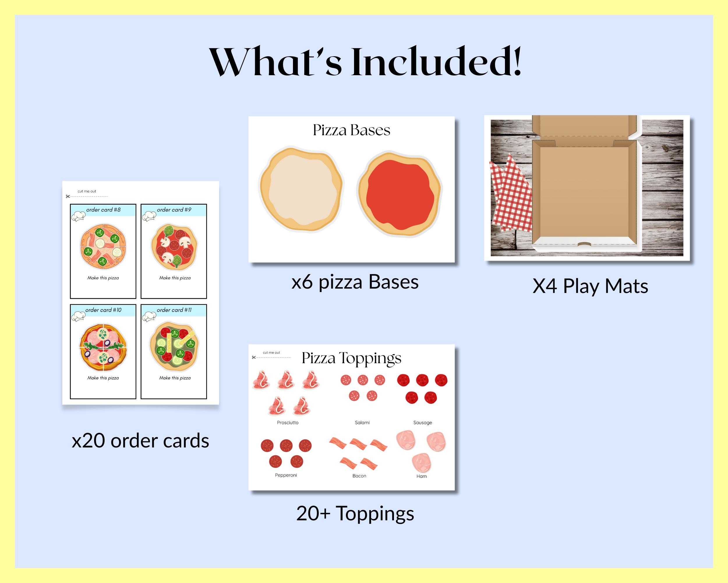 Build a Pizza Game for Kids, Printable Pizza Making Activity, Pretend ...