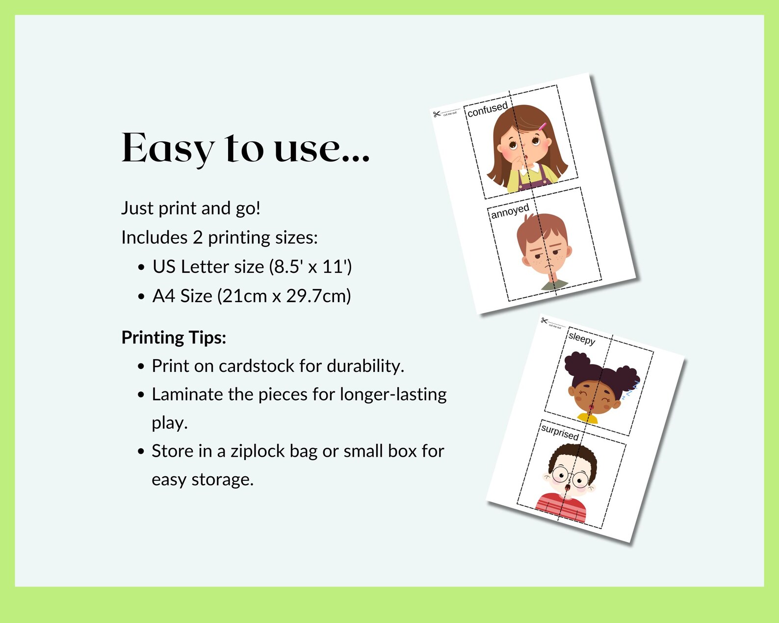 Emotion Matching Game, Spin and Match Activity, Feelings Recognition ...