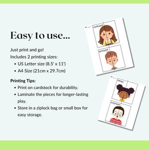 Emotion Matching Game, Spin and Match Activity, Feelings Recognition ...