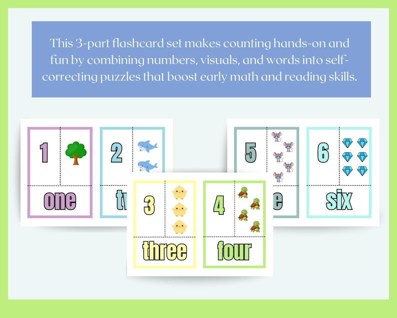 Number Flashcards for Kids | Numbers 1-20 | Montessori Counting ...