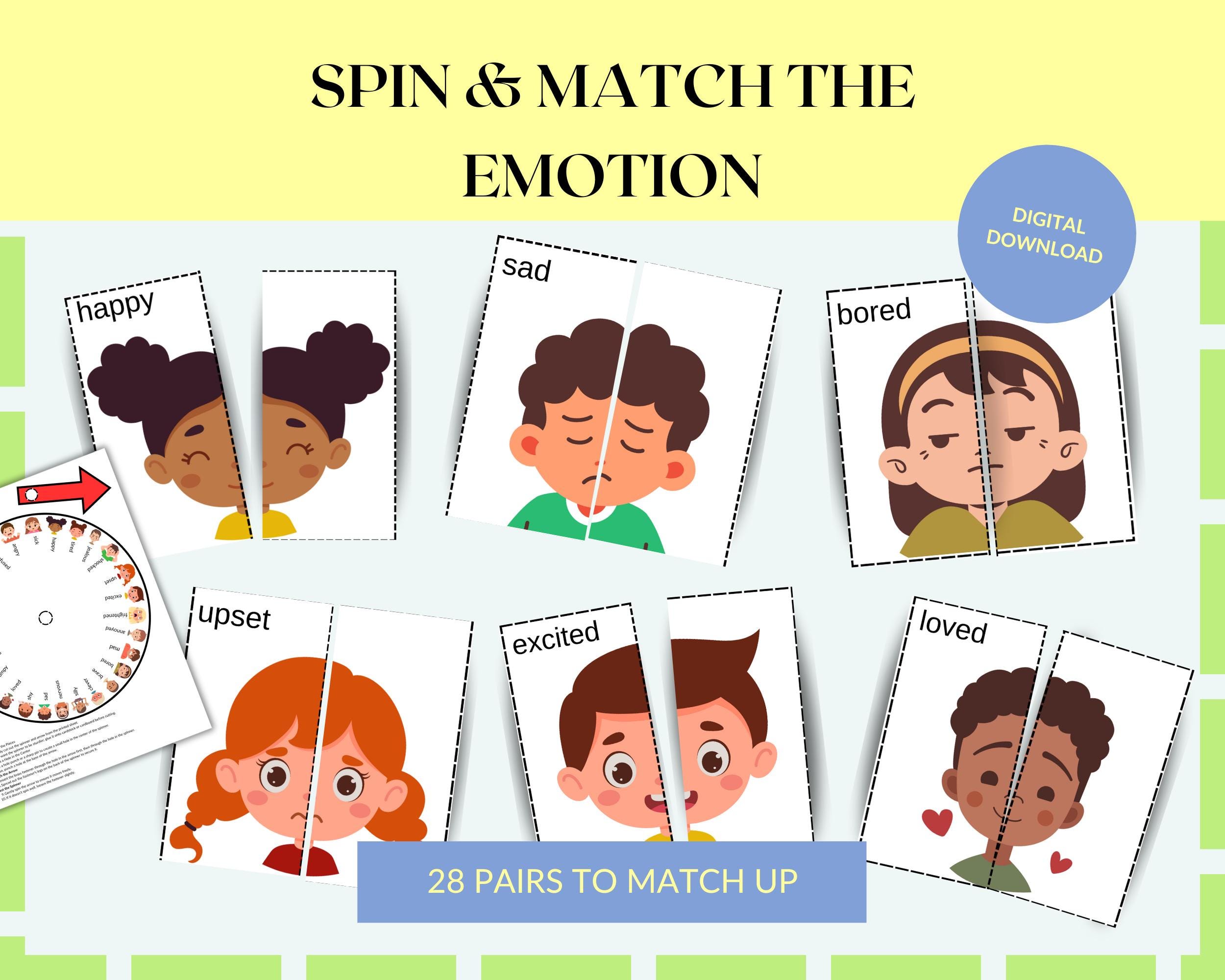 Emotion Matching Game Printable | Preschool Emotions Game | Facial ...