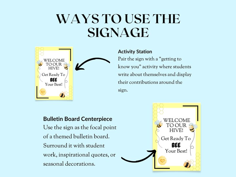 Bee-themed Classroom Welcome Sign | Printable Honeycomb Decor & Teacher ...