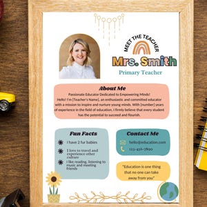 Editable Meet the Teacher Template | Boho Teacher Introduction Flyer ...