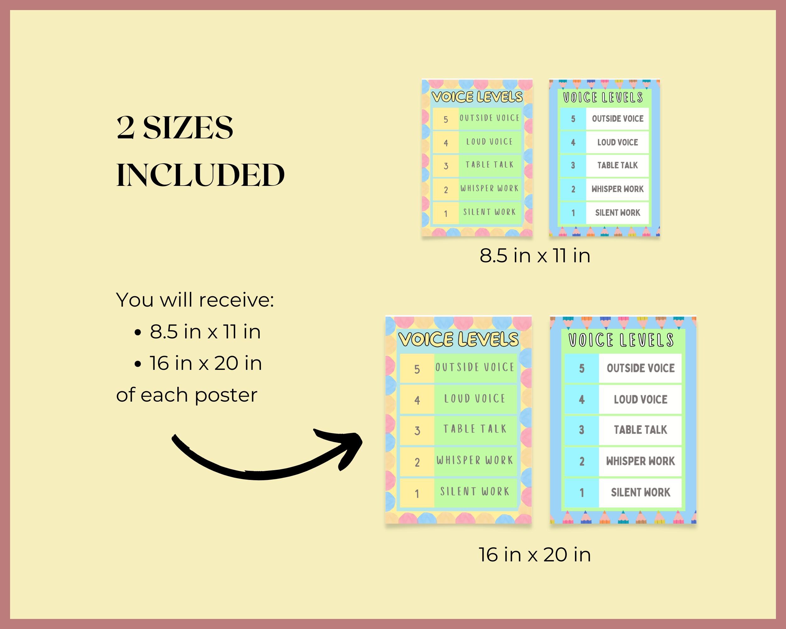 Voice Level Poster, Classroom Poster Printable, Posters for Teachers ...