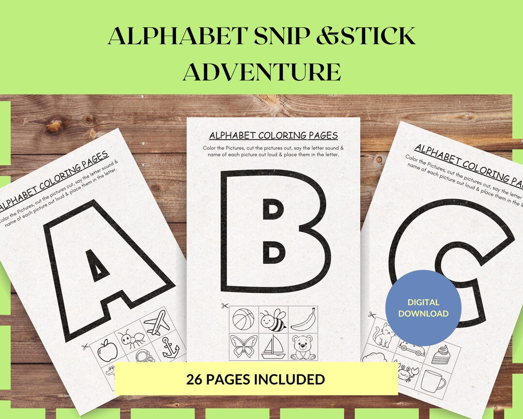 Alphabet Cut and Paste Activity, A–Z Letter Matching (digital Download ...