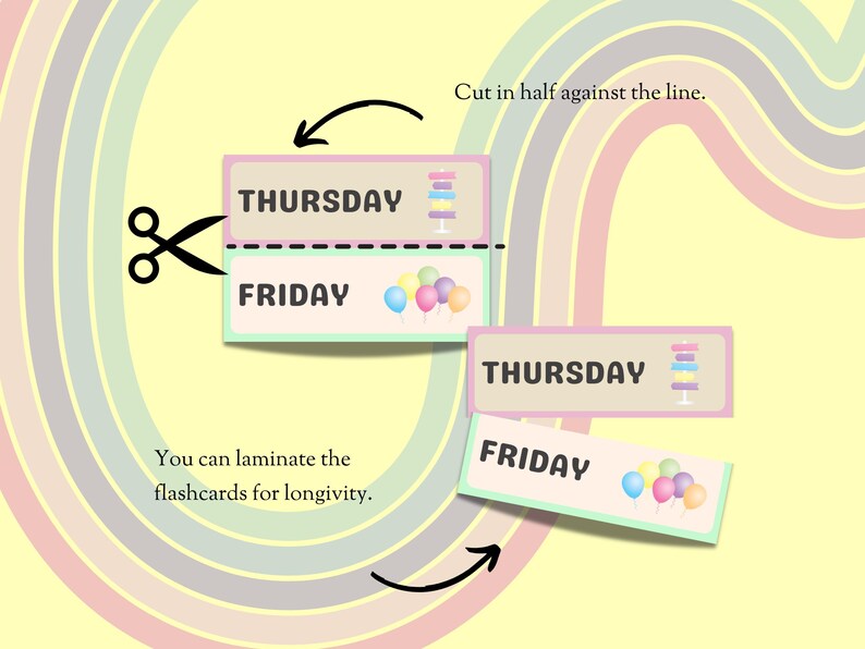 Days of the Week Printable Labels for Kids Educational Learning Tool ...