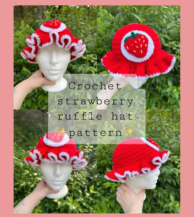 Crochet Strawberry Hat Pattern - Etsy