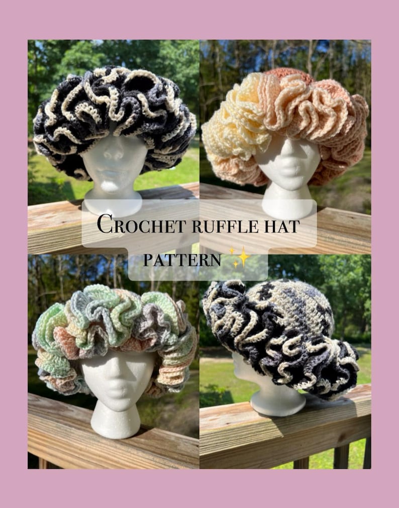 Crocheted Ruffle Hat Pattern - Etsy