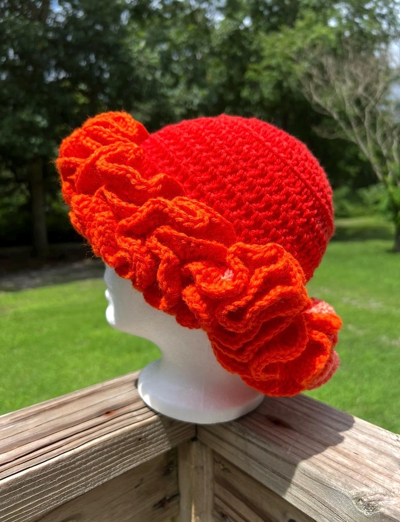 Crocheted Ruffle Hat Pattern - Etsy