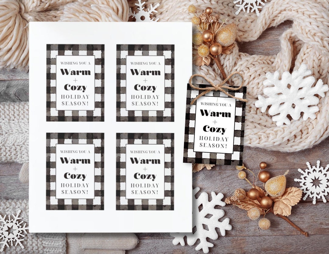 Wishing You A Warm and Cozy Holiday Season Gift Tag | DIGITAL DOWNLOAD ...