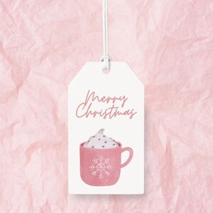 Printable Christmas Gift Tags With Pink Watercolor Accents - Etsy