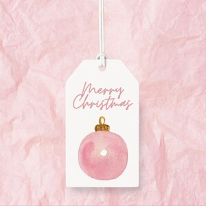 Printable Christmas Gift Tags With Pink Watercolor Accents - Etsy