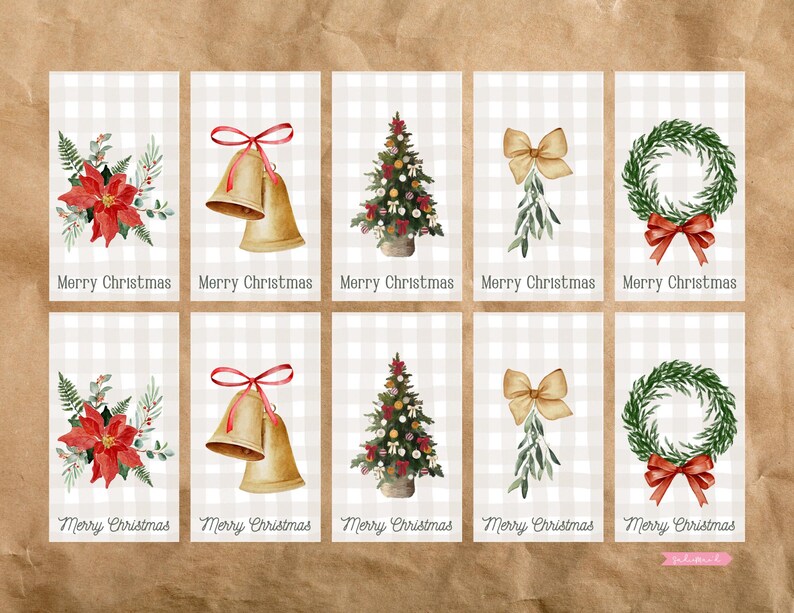 Printable Christmas Gift Tags With Watercolor Accents - Etsy