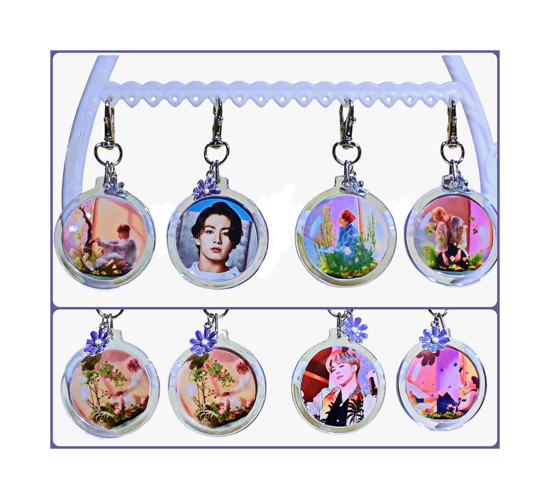 BTS Keychain. BTS Coloured Mic and Light Stick Bomb Keychain. Keychain ...