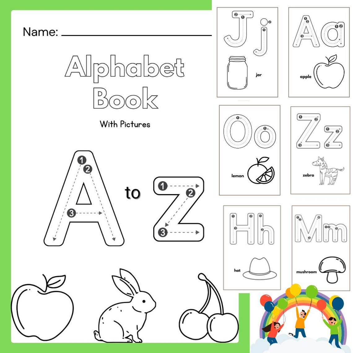 Kids A to Z Alphabet Book | Practice A-Z Alphabet Book | Kids Favorite ...