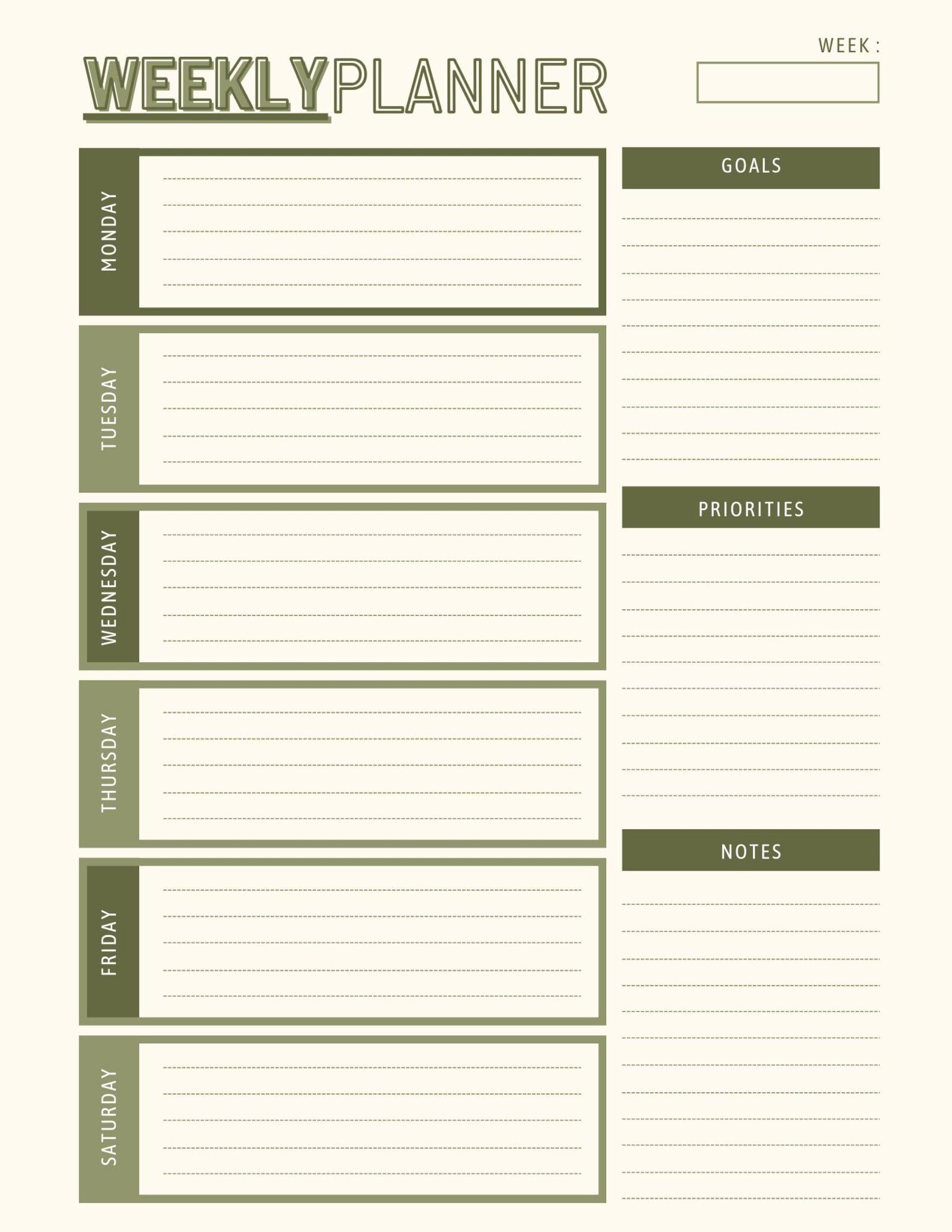 Aesthetic Simple Weekly Planner - Etsy