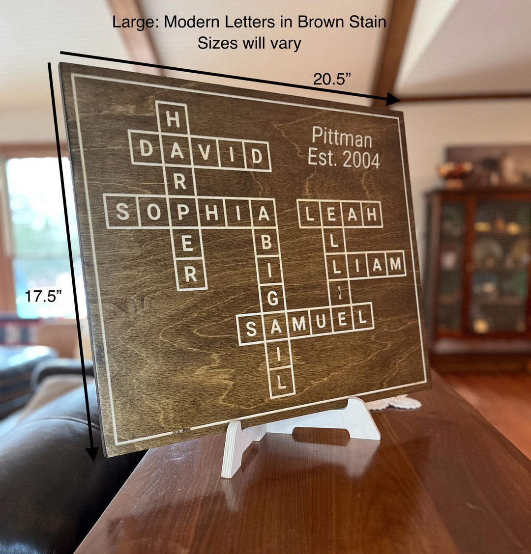 Custom Family Name Crossword Puzzle: Unique Personalized Gift for ...