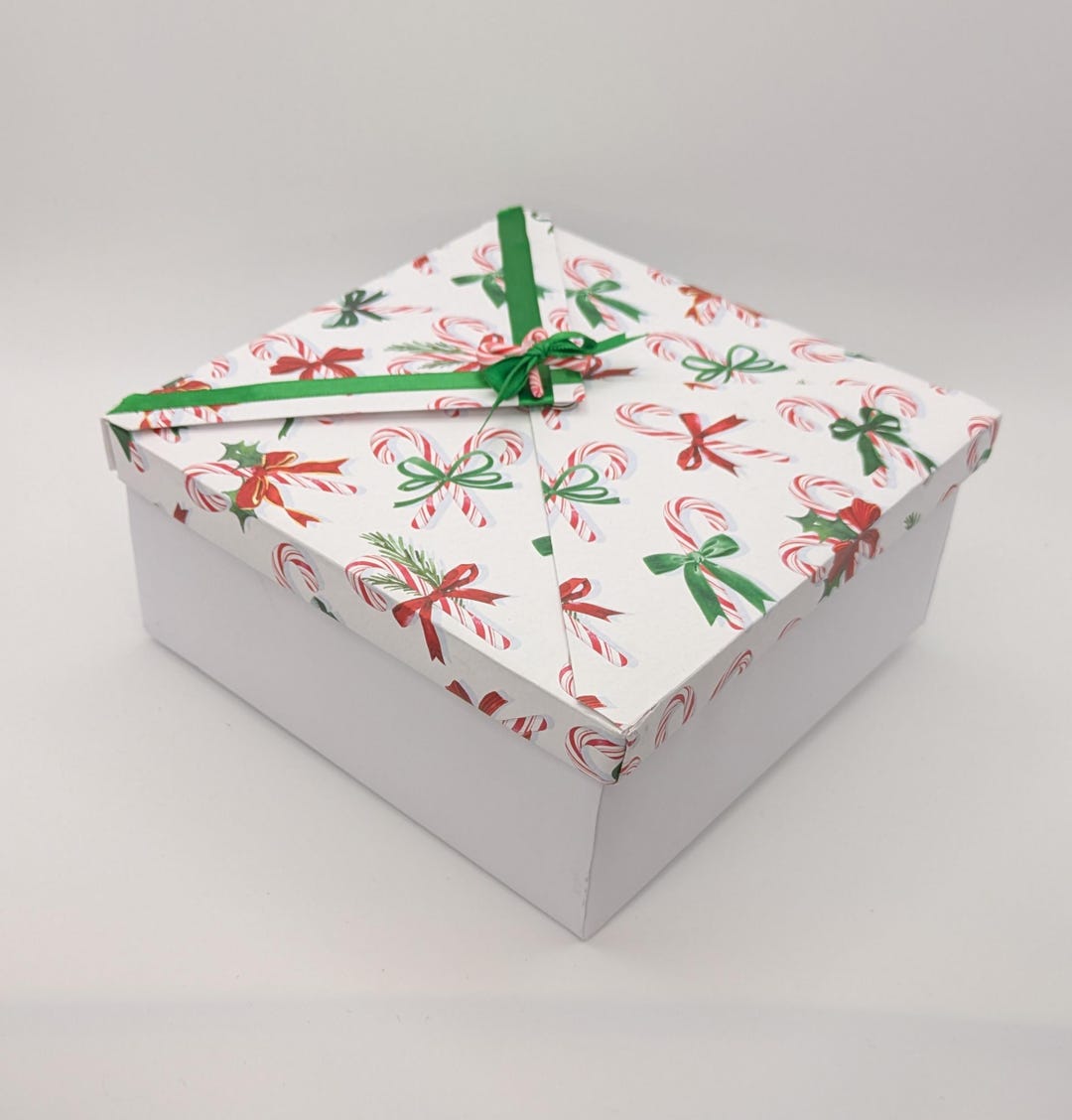 Christmas Gift Box Candy Cane Holiday Keepsake Secret Santa Present ...