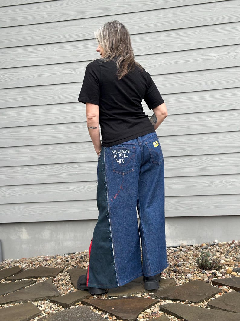 Hand-painted Jeans, Unique Denim Art, Boho Jeans, Artistic Denim ...