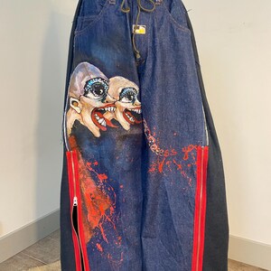 Hand-painted Jeans, Unique Denim Art, Boho Jeans, Artistic Denim ...