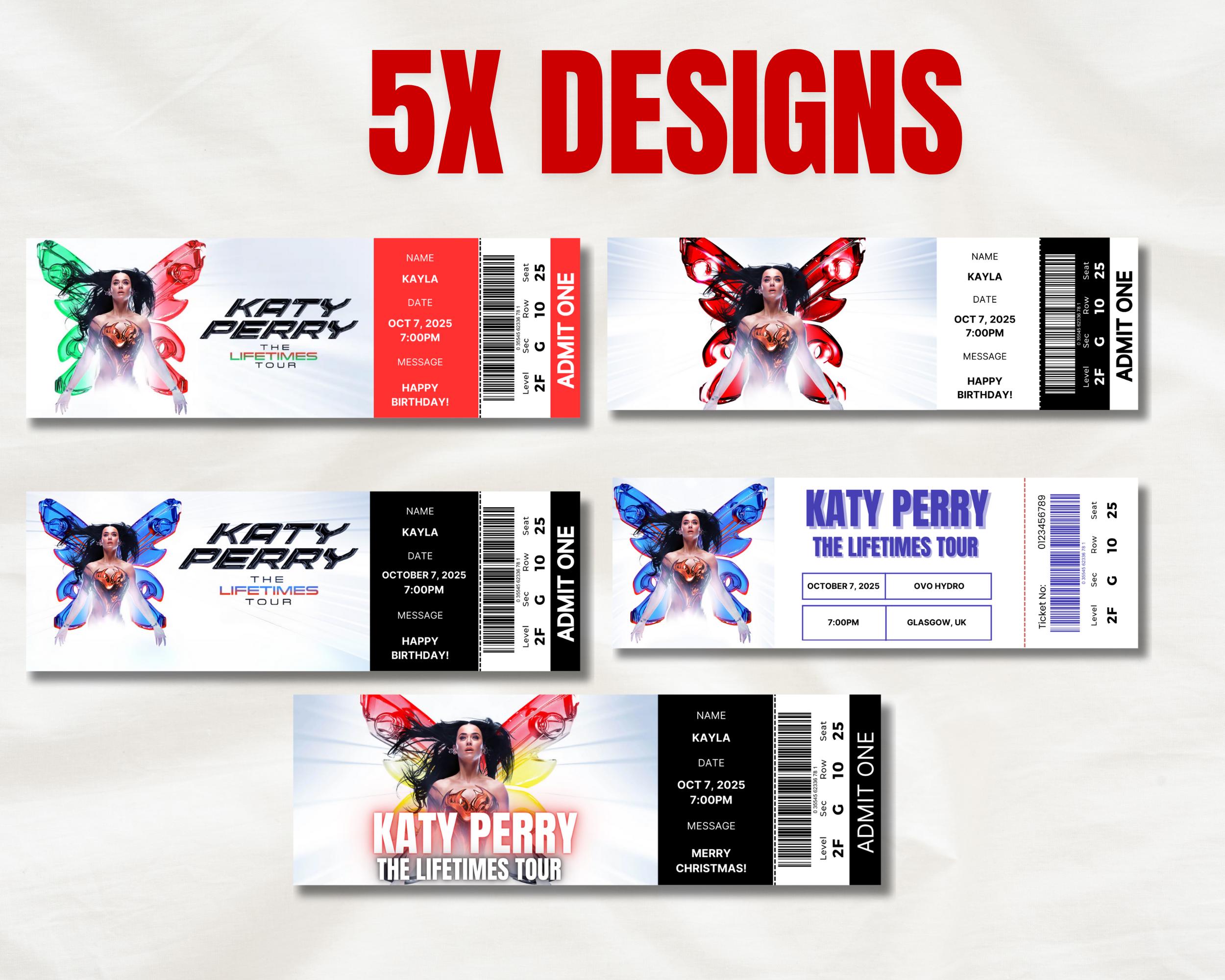 Editable Katy Perry Concert Ticket Template, Editable Concert Ticket ...