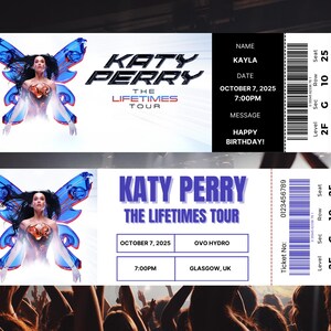 Editable Katy Perry Concert Ticket Template, Editable Concert Ticket ...