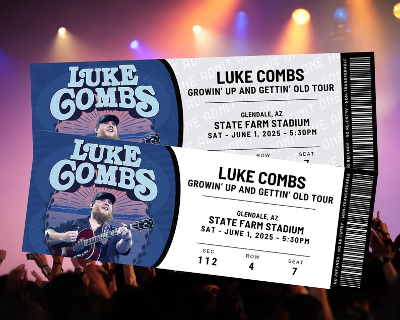 Editable Luke Combs Concert Ticket Template, Editable Concert Ticket ...