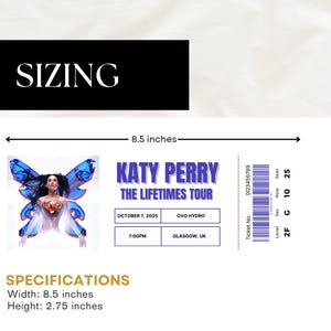 Editable Katy Perry Concert Ticket Template, Editable Concert Ticket ...